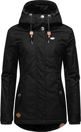 Ragwear Monade Manteau dhiver chaud et court, à capuche, pour femmes, tailles XS-6XL, Black22, 6XL