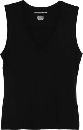 Majestic Filatures Femme, Tops, Noir, Taille: 42 FR T-shirt sans manches