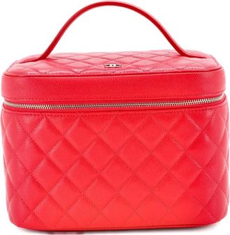 Chanel Classic Vanity Case Quilted Caviar Medium pouch - Rot