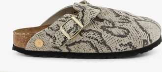 Birkenstock Boston suede sabot with python print - BIRKENSTOCK - gender_Woman