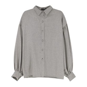 Actualee Pied-de-Poule-Hemd mit Lurex-Effekt - - Blouses & Shirts - Damen - Schwarzk - XS