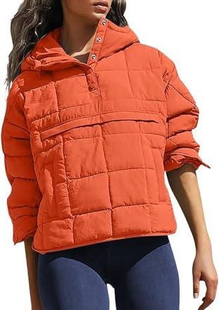 Generic Doudoune matelassée et pliable pour femme, manteau léger à capuche surdimensionné, doudounes pour femme
