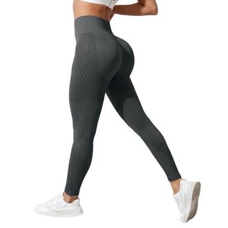 Generic Legging de sport pour femme - Taille haute - Legging de compression - Opaque - Push Up Booty Lifting - Pantalon de yoga - Fitness - Gym - Pantalon de 