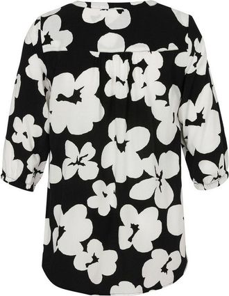 Via Appia Langarmbluse Tunika V-Ausschnitt 3/4 Arm Druck