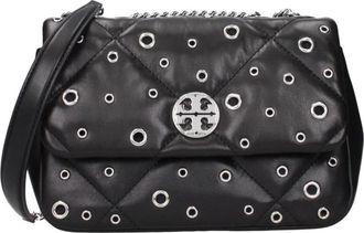 Tory Burch Sac port&eacute; &eacute;paule Kira clout&eacute; en cuir - Femme - Sacs - Noir - Taille: ONE Size