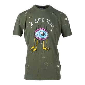 Dsquared2 Homme, Tops, Vert, Taille: XL T-shirt en coton