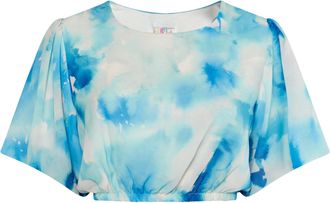 Izia Bluse mit Batikmuster Damen Blau Mehrfarbig