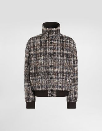Dolce & Gabbana Bomberjacke Aus Mohairmischung In Karomuster - Mann M&auml;ntel Und Jacken Mehrfarbig 48