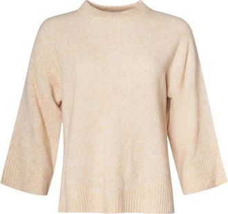 Lind Femme, Pulls, Beige, Taille: 42 FR Tricot &agrave; col rond
