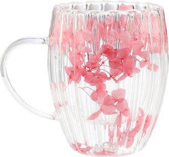 Generic Einzigartige Tasse mit Trockenblumen - Keramiktasse im eleganten Blumendesign, schöne Teetasse mit konservierten | Multifunktionale und langlebige Blu