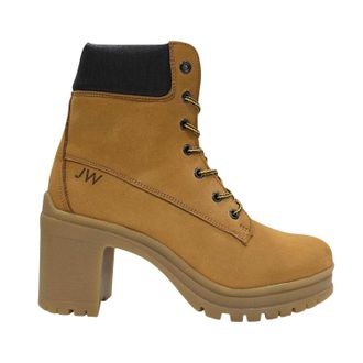 Jack Wills Fada Stiefeletten f&uuml;r Damen, Leder, High Heel (Honig)