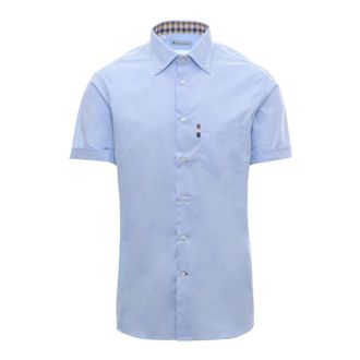 Aquascutum Homme, Chemises, Bleu, Taille: XL Short Sleeve Shirt