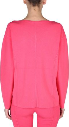 Helmut Lang V-Neck with Contrasting Profile Sweater - Fuchsia