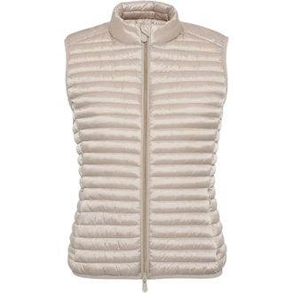 Save The Duck Femme, Vestes, Beige, Taille: 38 FR Veste Coupe-Vent Beige Sans Manches