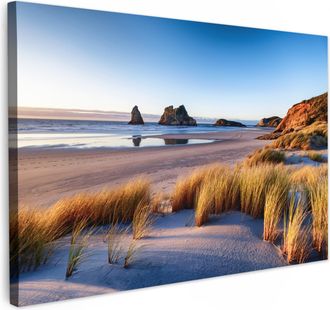 MuchoWow Leinwand Bilder, Einzigartige Wanddeko mit Rahmen, Strand - Meer - Natur, Wandbilder Wohnzimmer, Deko Schlafzimmer 60x40 cm
