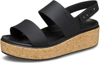 Crocs Femme Brooklyn Cork Low Wedge Sandales, Black/Black, 42/43 EU