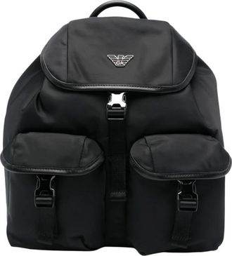 Emporio Armani Homme, Sacs, Noir, Taille: ONE Size Nylon Backpack