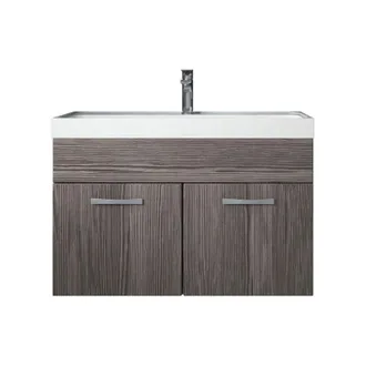 Badplaats Badezimmer Badm&ouml;bel-Set Paso 01 80cm Waschbecken Grau Eiche - Un
