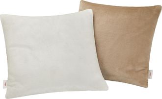 s.Oliver Doublesoft Kissenbezug 50x50 cm - super kuschelig & weich, Polyesterflausch 2 Stück beige