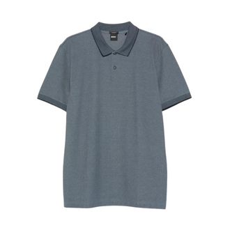 HUGO BOSS Polohemd aus Baumwolle und Polyamid - - Tops - Herren - Blau - M