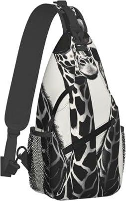 Generic Durable Sacoche Homme Bandouliere Lunettes de soleil amusantes avec des girafes Sling Sac &agrave; Bandouli&egrave;re Casual Sac DEpaule pour Homme Femme Randonn&eacute;e