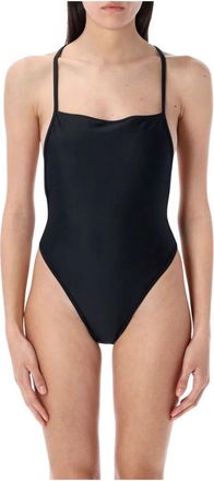 Marine Serre Femme, Maillots de bain, Noir, Taille: 36 FR Maillot de bain une pi&egrave;ce en jersey