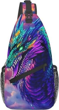 Generic Sac &agrave; bandouli&egrave;re dragon &agrave; cinq couleurs pour homme, sac &agrave; dos de randonn&eacute;e