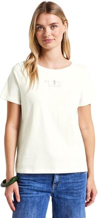 Street One Damen 3227732 T-Shirt mit Print, Off White, 42