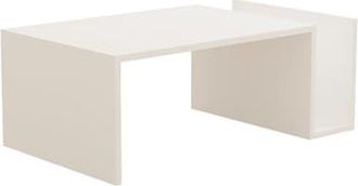 Hanah Home Modern White Coffee Table, 86.8 x 32.4 x 50 cm | 100% Melamine Coated Particle Board, 18 mm Thick | Wall-Fixable, Scandinavian Design for Stylish Livi