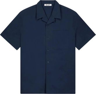 Olaf Hussein Homme, Chemises, Bleu, Taille: M Chemise de camp Seersucker