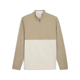 Puma Haut hybride de golf &agrave; col zipp&eacute; CLOUDSPUN Homme, V&ecirc;tements, Beige, XXL