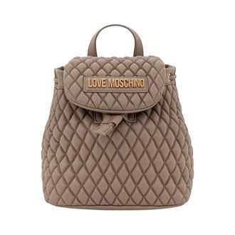 Love Moschino Rucksack aus Kunstleder - - Bags - Damen - Beige - ONE SIZE