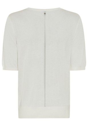HUGO BOSS Kurzarmpullover Fiaffu Premium Damenmode mit Lochmuster, Kaschmir-Anteil