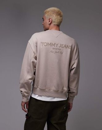 Tommy Jeans Kastiges legeres Sweatshirt in Beige-Neutral
