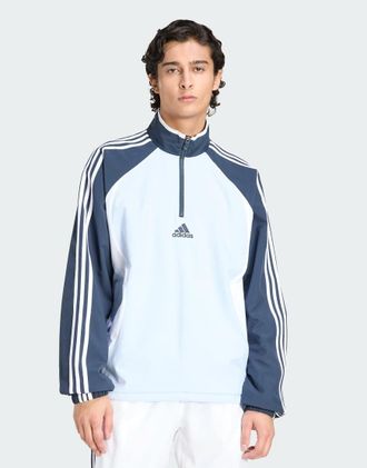 adidas Originals Teamgeist - Sweat &agrave; col zipp&eacute; - Bleu ciel cristal