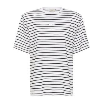 Gestuz Femme, Tops, Blanc, Taille: 40 FR Haut &agrave; Rayures Blanc Noir Rayure