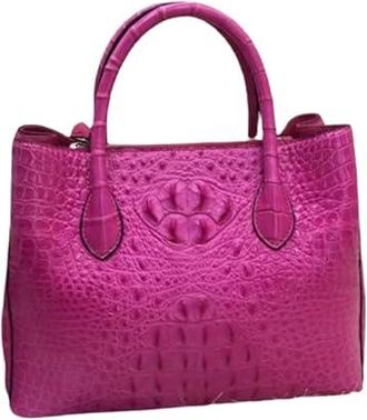 Generic Sac cabas pour femme en cuir de crocodile v&eacute;ritable, bleu ciel, Corful. Sac &agrave; main bandouli&egrave;re simple en cuir dalligator v&eacute;ritable