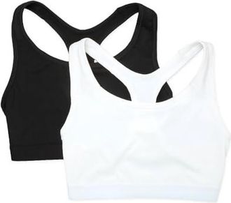 Fruit Of The Loom Soutiens-Gorge de Sport Impact Moyen sans Rembourrage pour Femme, Teinte Noire/Blanc, Taille L