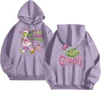 Generic Le Grinch Sweat A Capuche Femme Vêtements Deguisement Christmas The Noel Sweatshirts Femmes 2025 Pilou Plaid Pyjama Costume Pulls De Sweet Hiver Noël 