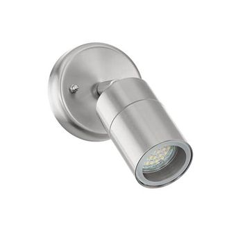 Eglo Applique murale ext&eacute;rieure LED Robledo, &eacute;clairage dext&eacute;rieur en acier inox et verre, spot en aspect argent&eacute;, douille GU10, IP44
