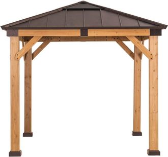 Sunjoy Direct Sunjoy - Tonnelle en cèdre rapi en marron - 273cm x 273cm