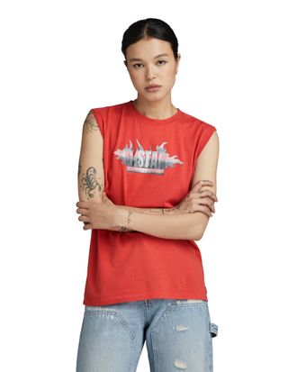G-Star G-Star RAW Damen G-Star Merch Top, Rosa (Finch D24520-C954-5789), XL