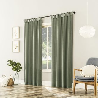 No. 918 Trevor Vorh&auml;nge, mit Schlaufen, meliert, 101,6 x 241,3 cm, Moos, 2 St&uuml;ck