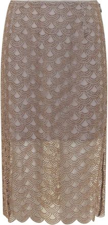 Rotate Rotate Birger Christensen, Femme, Jupes, Gris, Taille: 34 FR Scallop Sequin Midi Skirt