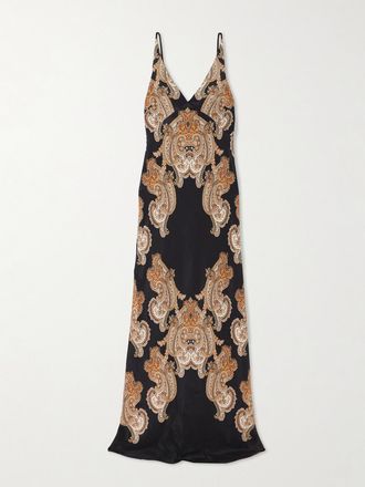 Veronica Beard Donelle Maxikleid Aus Satin Aus Einer Seidenmischung Mit Paisley-print - Mehrfarbig