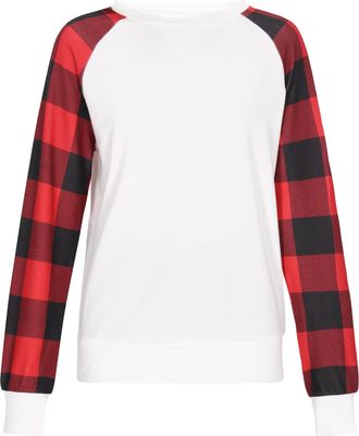 Mymo Sweatshirt Frauen wei&szlig; rot