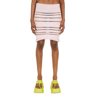 Louise Lyngh Bjerregaard Durchsichtiger Panel Strickrock - - Skirts - Damen - Rosa - M
