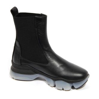 Borbonese Sneaker-Boots aus Leder und Stoff - - Shoes - Damen - Schwarzk - 38 EU