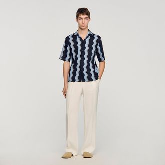 Sandro Bedrucktes Leinenhemd