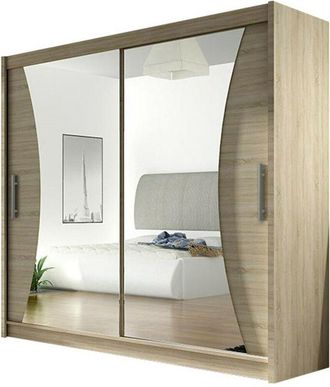 Mirjan24 Mobilier1 - Armoire Closico 124, Sonoma ch&ecirc;ne, 215x180x57cm, Portes darmoire: Coulissantes, Nombre d&eacute;tag&egrave;res: 0